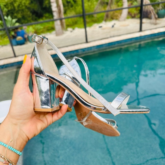 Glamorous | Shoes | Metallic Silver Heels 6 Wide Asos | Poshmark